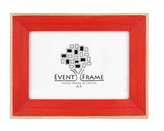 Red Photo Frame Wooden Picture Frame Wall Decor Gift for - Etsy