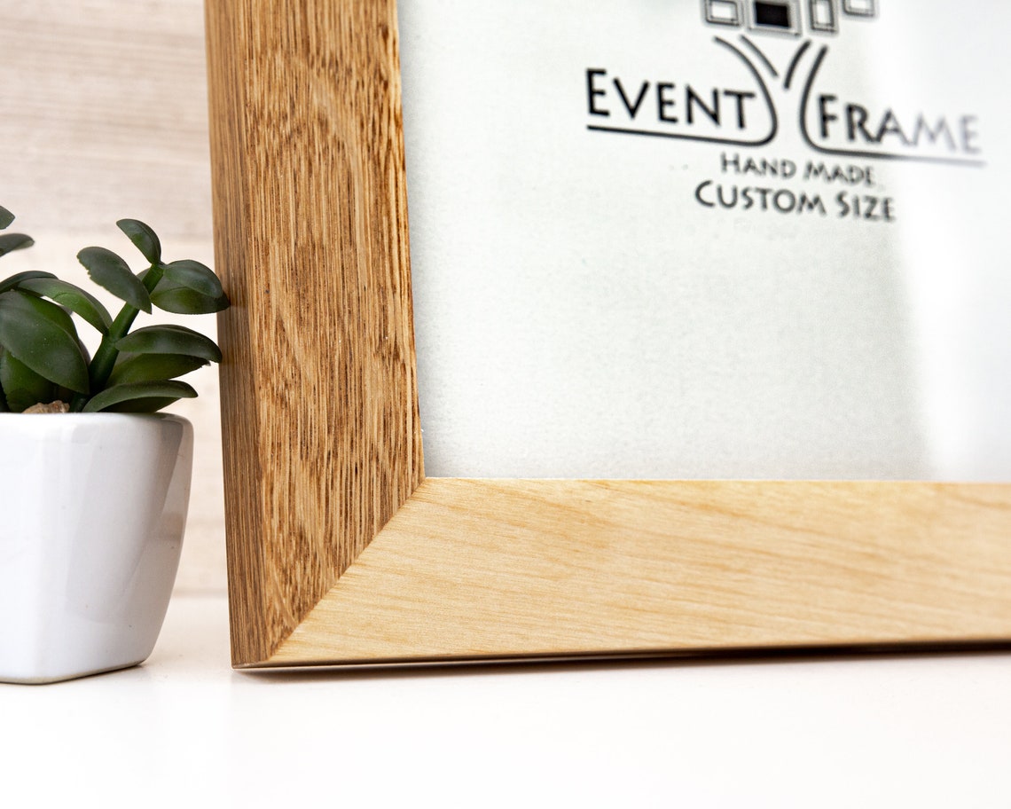 Combined Solid Oak and Birch Wood Picture Frame CUSTOM SIZES - Etsy Canada