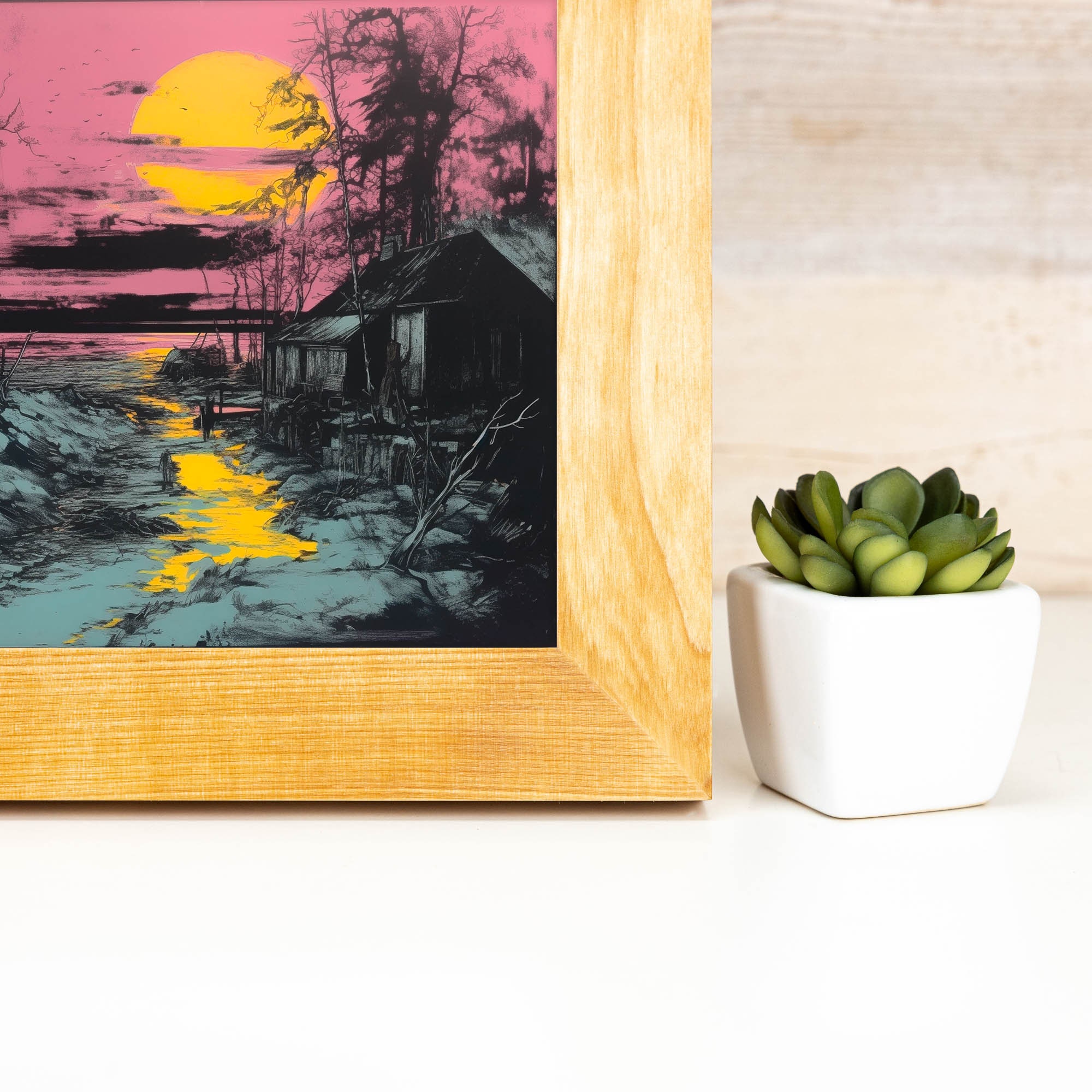 Natural BIRCH Picture Frame in Flat Style, Handmade Solid Hardwood ...