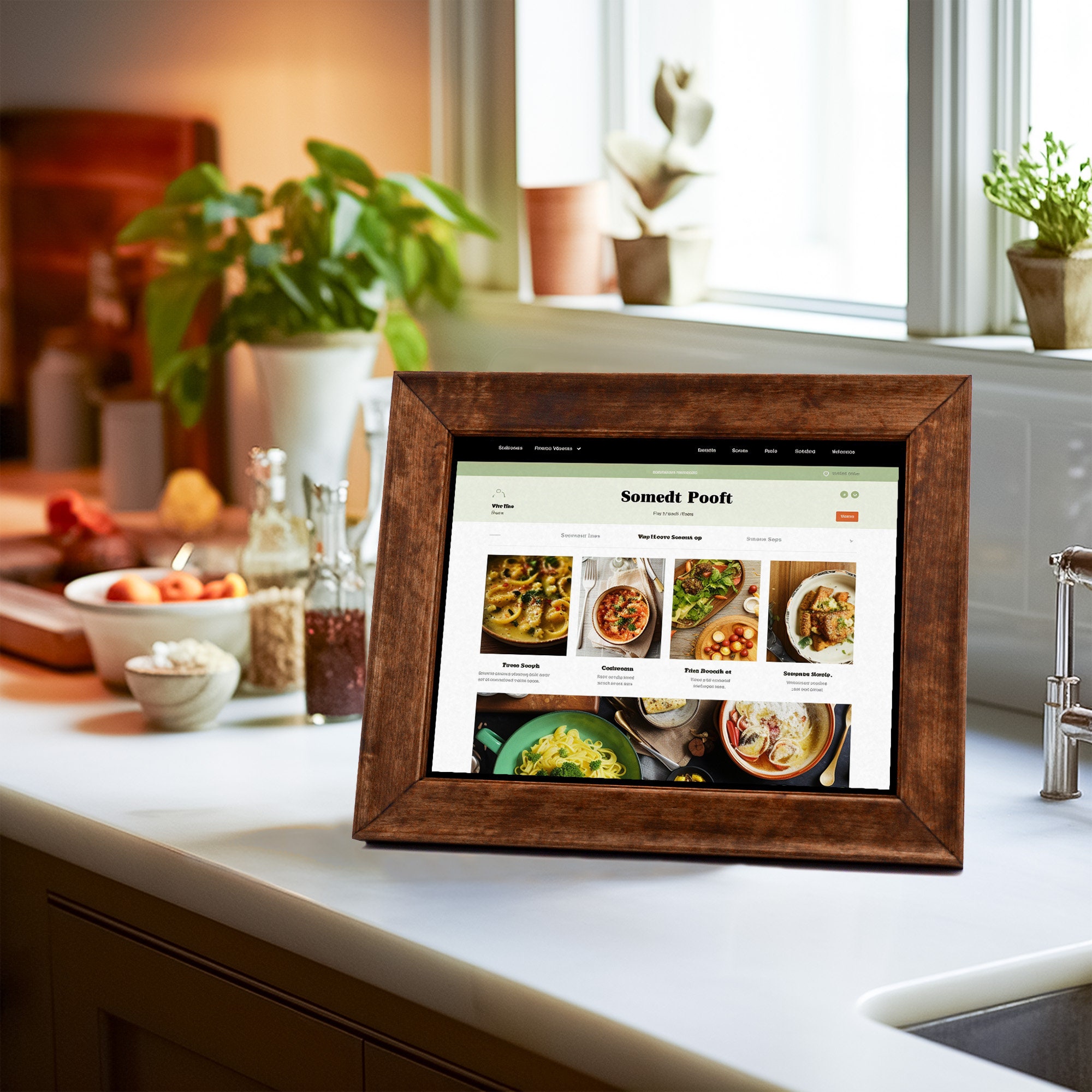 Handcrafted Birch Wood iPad Frame: Wall Mount or Desk Stand, Colorful ...