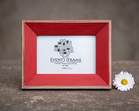 Red Photo Frame Wooden Picture Frame Wall decor Gift for | Etsy