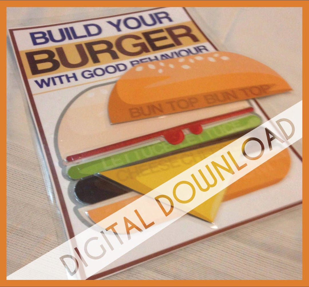 Build a Burger Rewards Chart Digital Download - Etsy 日本