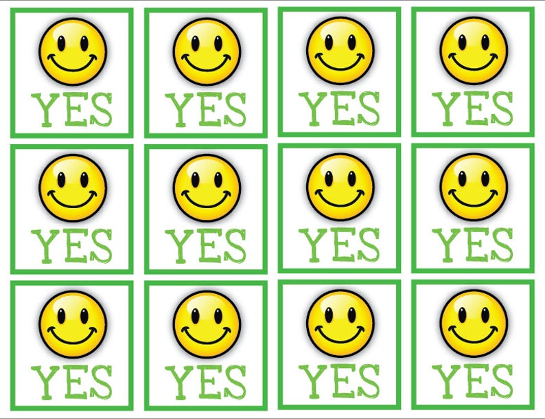 Yes No Reward Chart Cards digital Download - Etsy