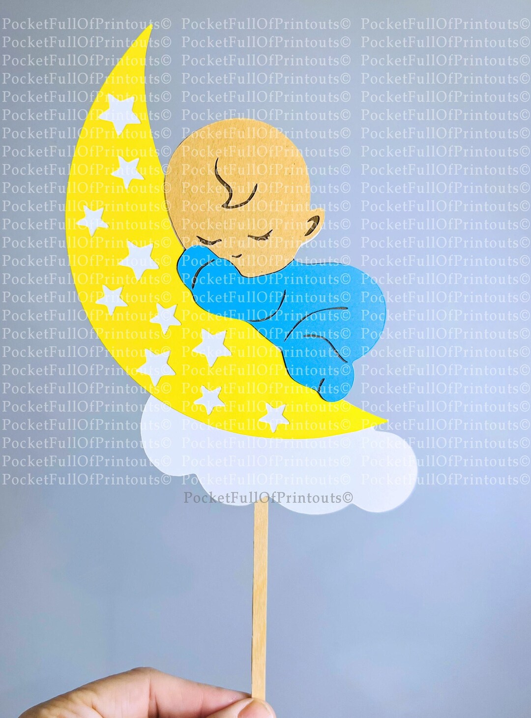 Baby Moon Sleeper/cake Topper /layered Digital SVG Template - Cricut ...
