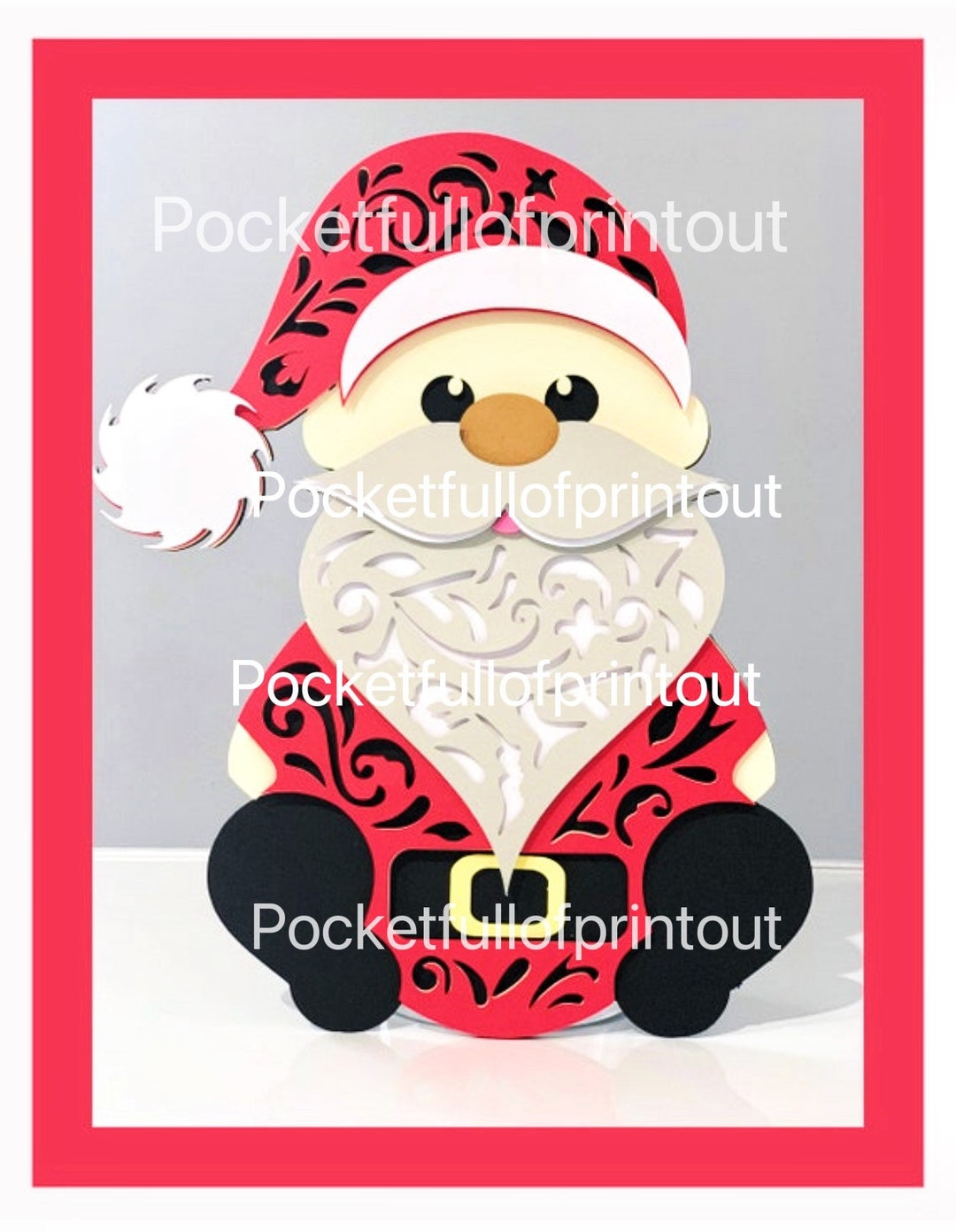 3D Layered Santa Christmas Digital Template - Etsy