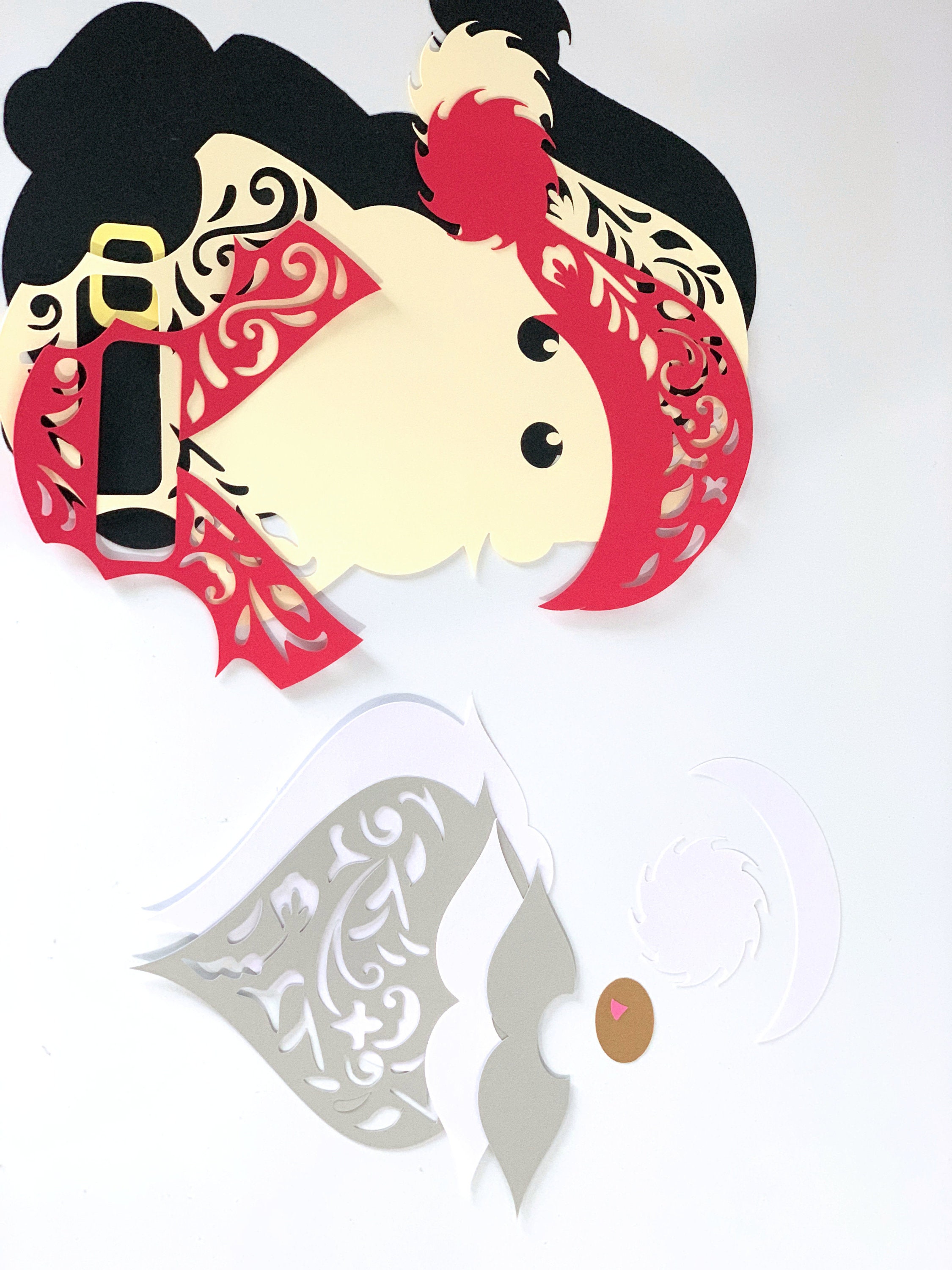 3D Layered Santa Christmas Digital Template | Etsy