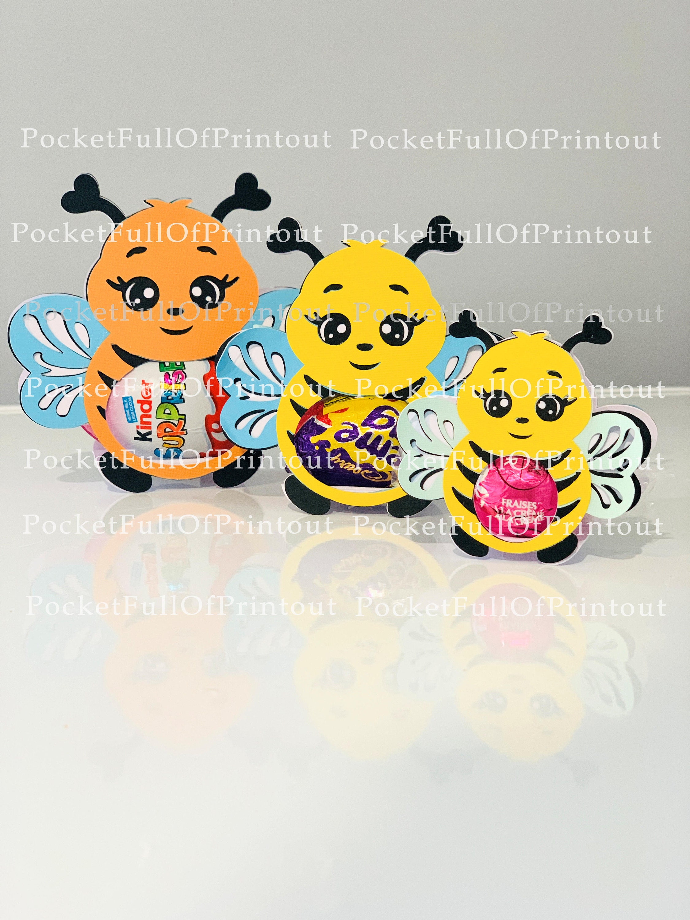 DIGITAL SVG Templates Bumble Bee (bundle) Kinder Surprise, Creme Egg ...