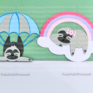 DIGITAL SVG Template Bundle for 3 Layered Sloth Designs- Cake Topper ...