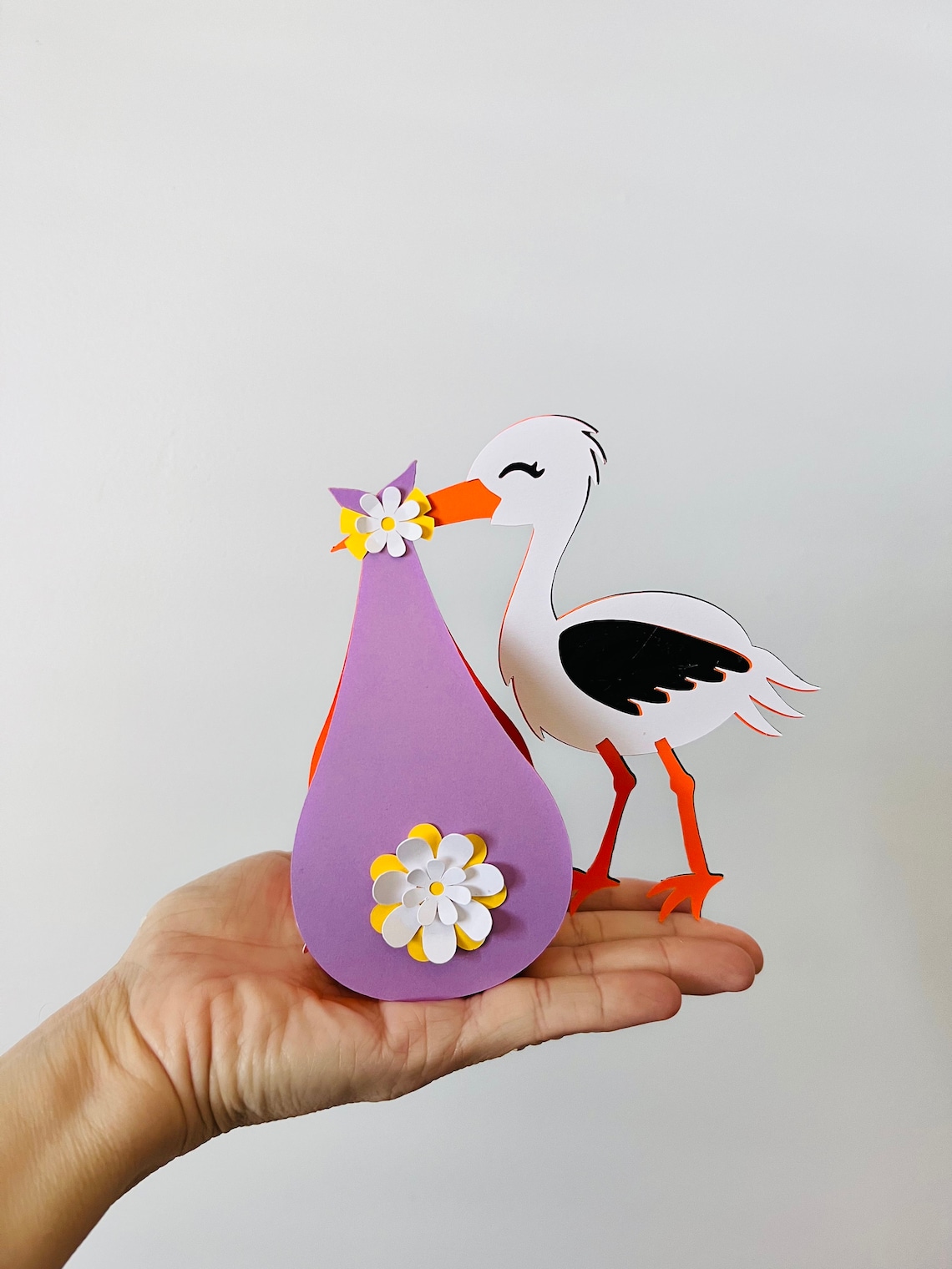 Stork Baby Shower and Nursery Decoration or Party Favor Card | Etsy