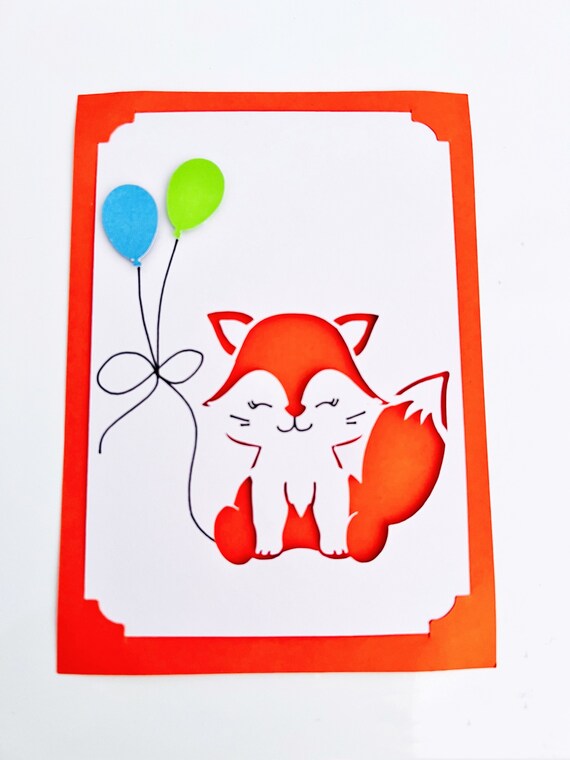 Woodland Fox Card Topper Draw and Cut Digital SVG - Etsy
