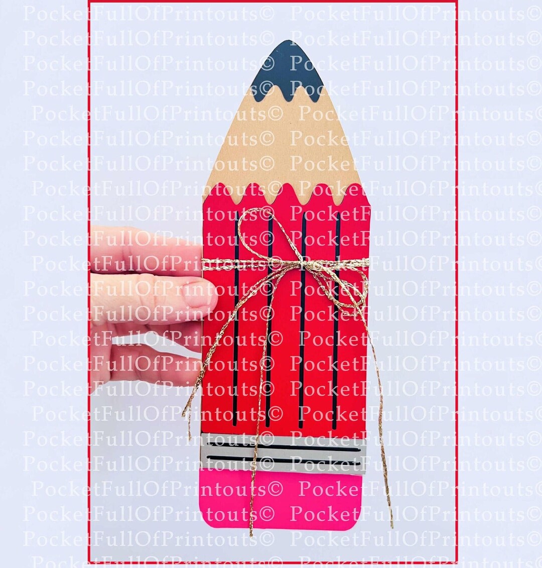 Pencil Gift Card Holder Digital SVG Template Teacher Gift Card Holder ...
