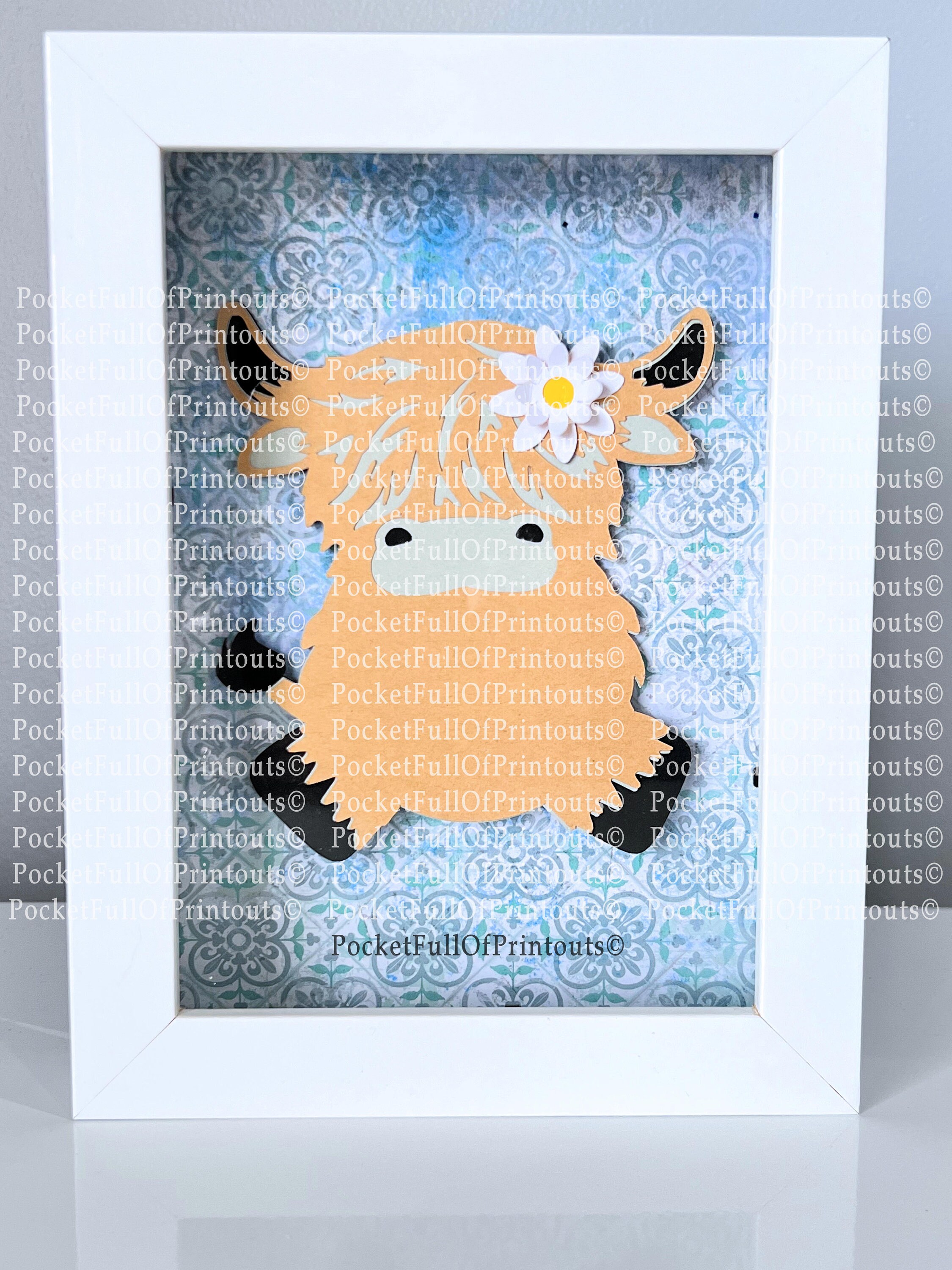 Highland Cows Digital Template Chocolate Holder, Cake or Cupcake Topper ...