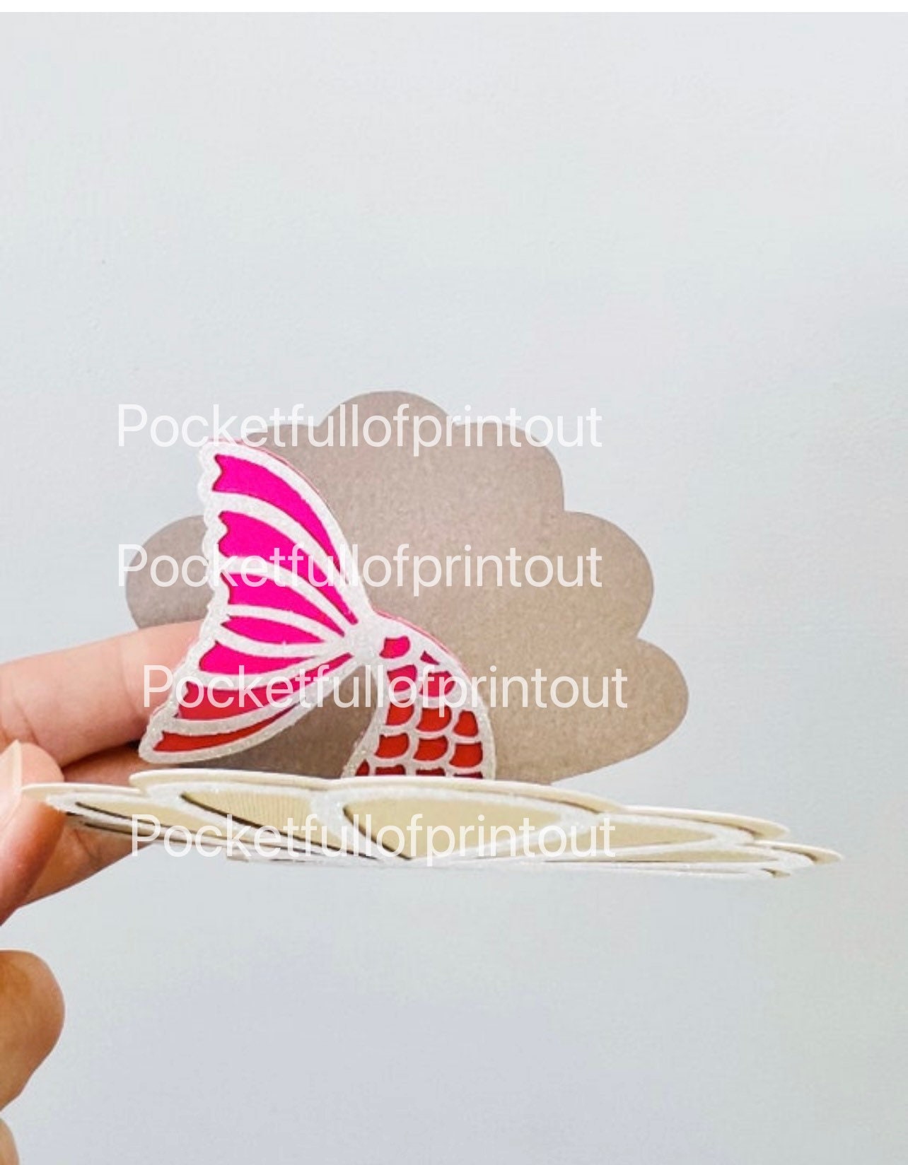 Pop up Mermaid Tail Clam Party Invitation Card Digital SVG - Etsy