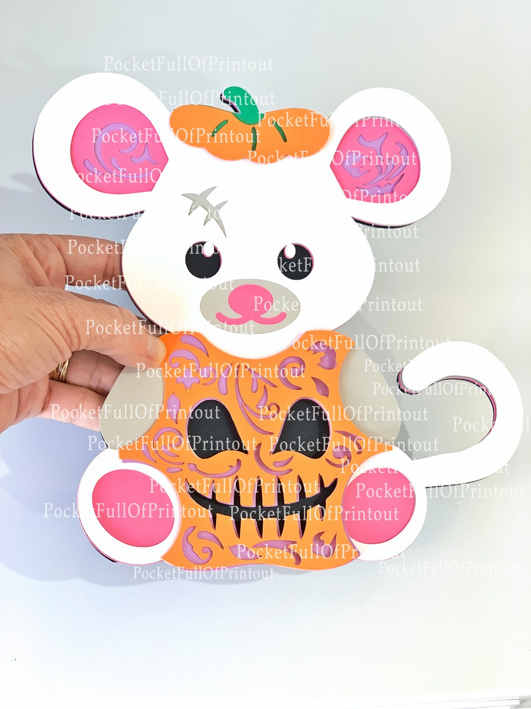 Digital SVG Template - 3D Layered Halloween Mouse - Etsy