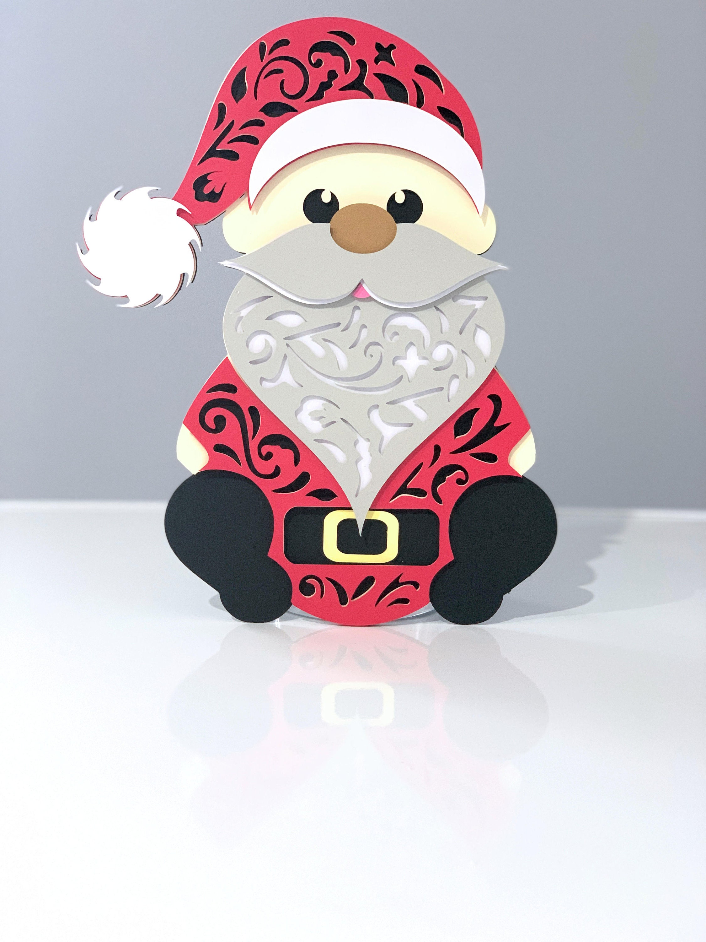 3D Layered Santa Christmas Digital Template | Etsy
