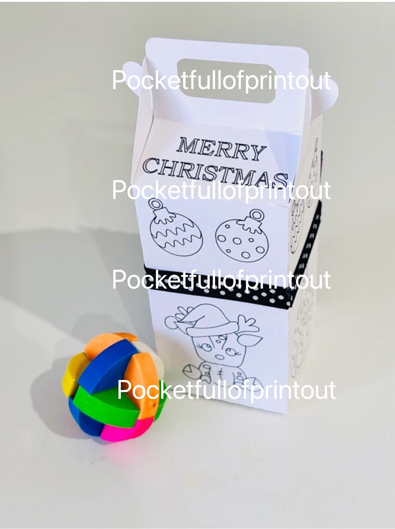 Christmas Coloring/activity Gift Box Digital SVG Template FOR Cricut ...