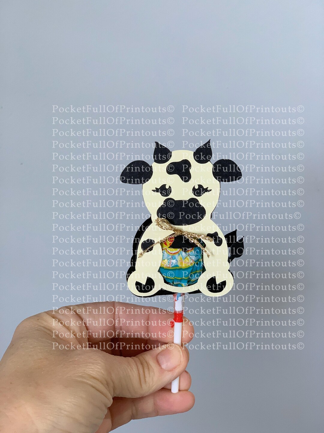 Digital Template - Simple 2 Layer Cow Lollipop Holder - Cricut JOY ...