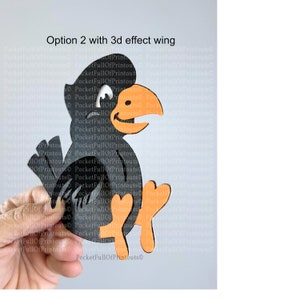 Cute Crow Jpg Svg Png Cut File With 2 Options, Flat Layers or 3d Wing ...