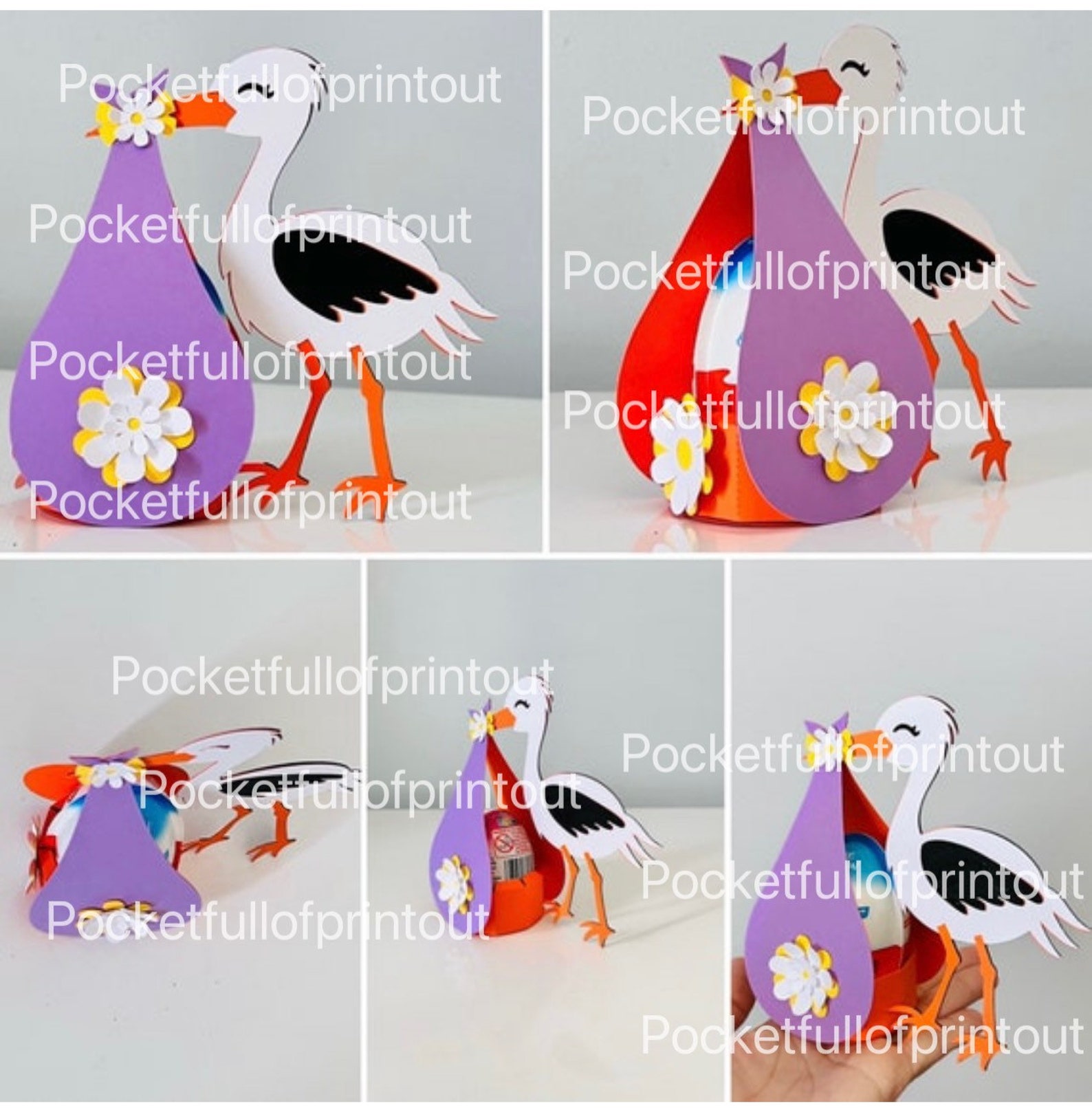 Stork Baby Shower and Nursery Decoration or Party Favor Card - Etsy