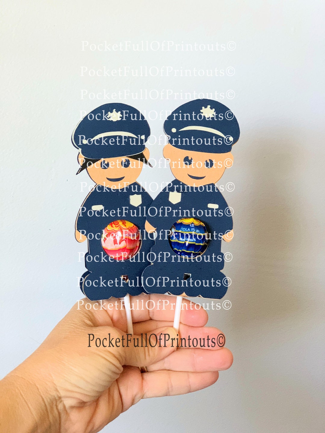 Digital SVG Template - Policeman Lollipop Holder - Cricut JOY ...