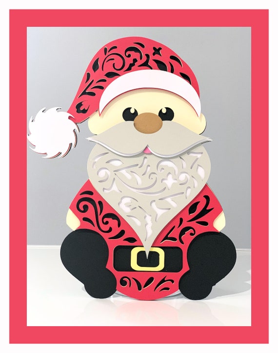 3D Layered Santa Christmas Digital Template | Etsy