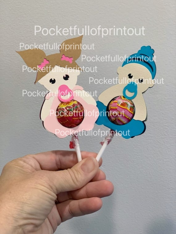 Baby Boy and Girl Lollipop Holder Digital Template - Etsy