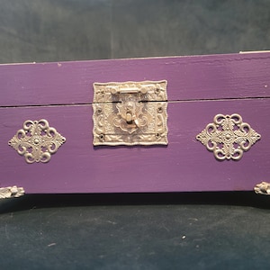 Purple Wood Box With Silver Accents & Velvet Lining - Etsy