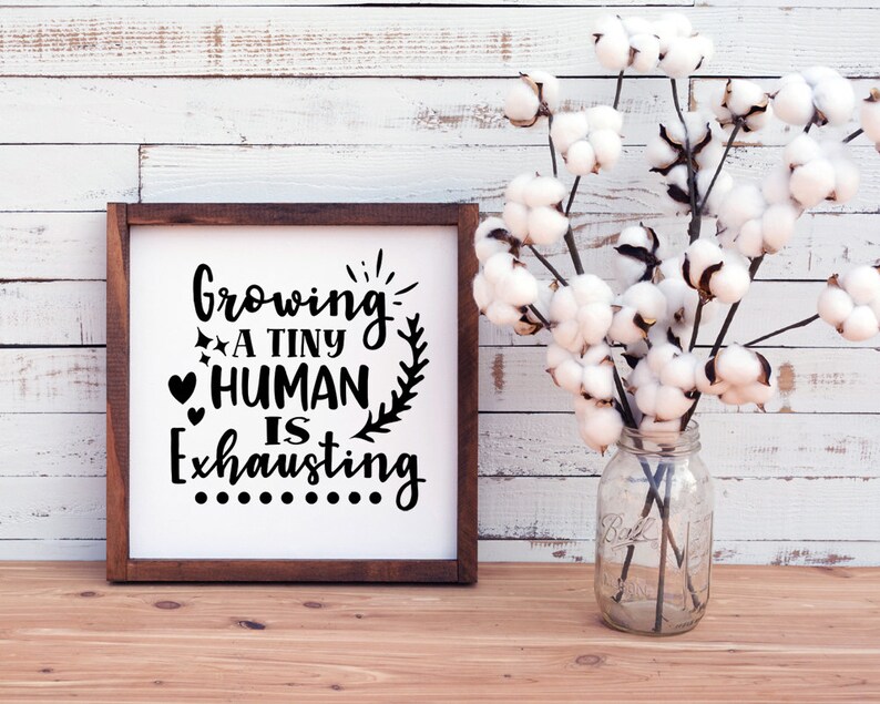 Growing A Tiny Human is Exhausting SVG: Pregnancy Maternity Shirt ...