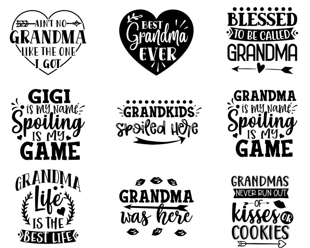 Grandma Svg Bundle Granny Svg Grandkids Svg Grandmother | Etsy