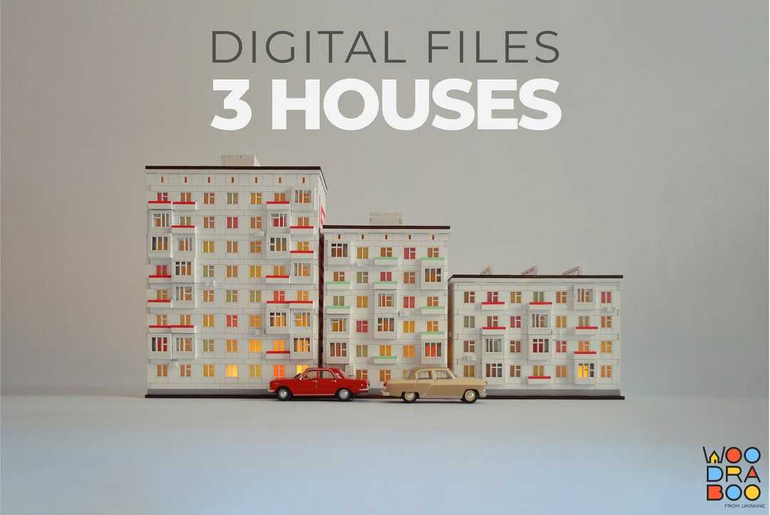 Laser Cut City Tealight Buildings Set Vector Files for Download 3d ...