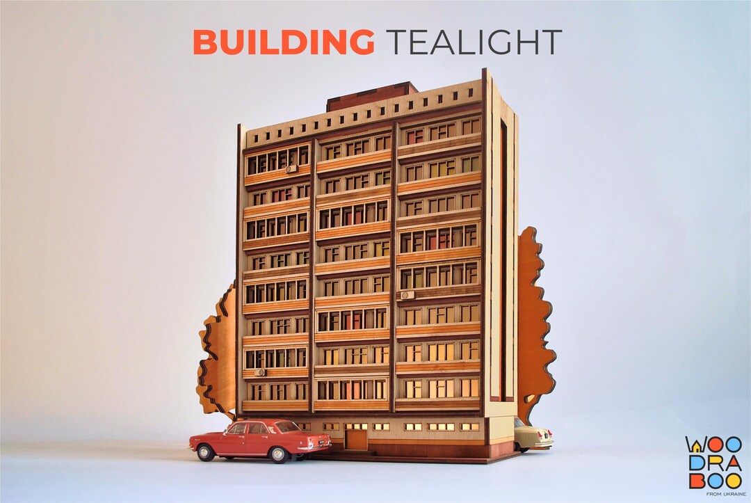 Apartment Building Lamp Brezhnevka 2.9 Miniature Wooden Decor Piece ...