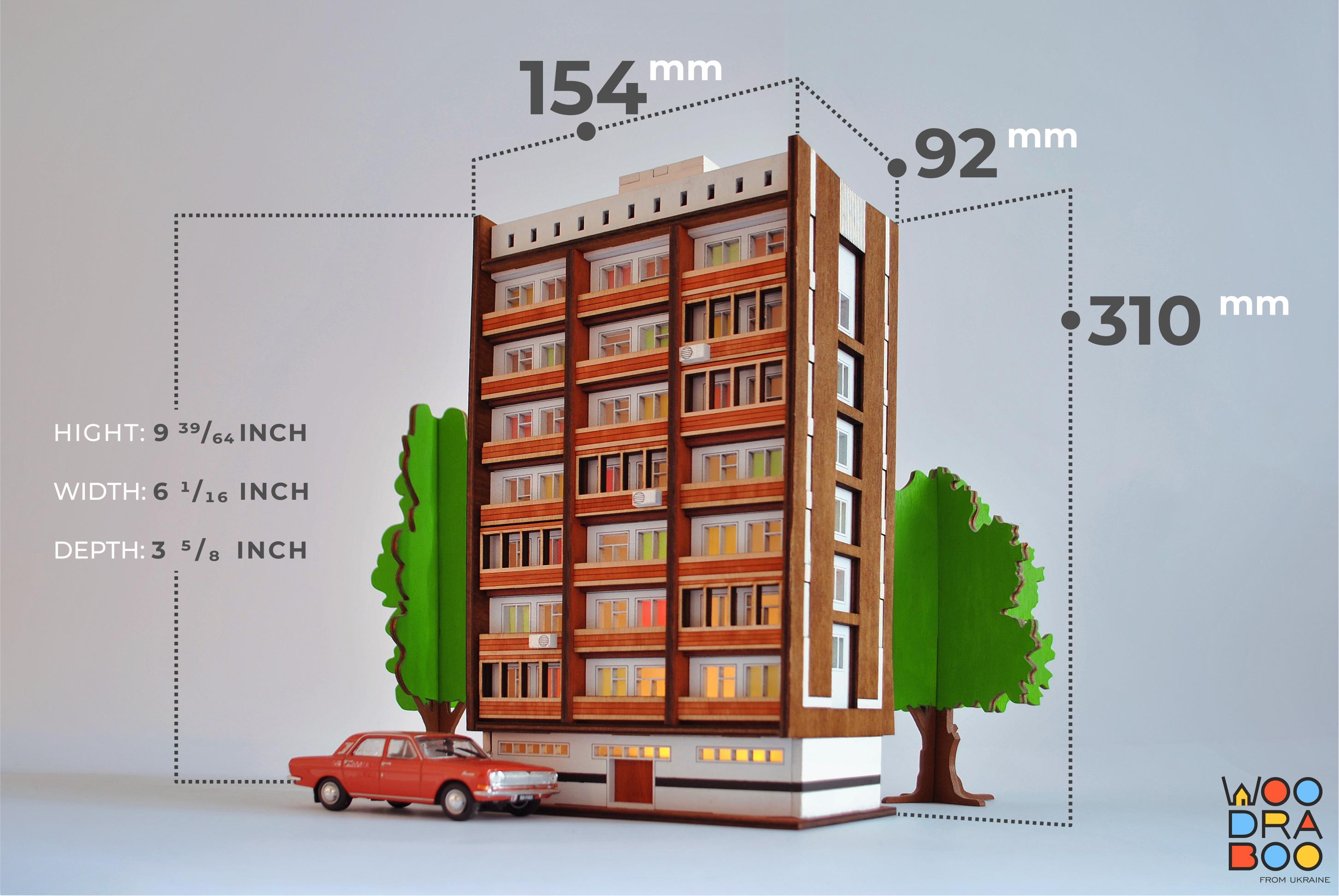 Brezhnevka 2.8 Apartment Block Building Lamp | Bookshelf Diorama ...