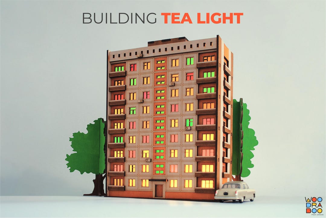 Brezhnevka-3 Apartment Block Building Architectural Model & Shadow Lamp ...