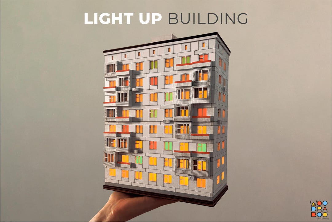 Apartment Building Brezhnevka 1.8 - Light up Tower Block for Home Decor ...