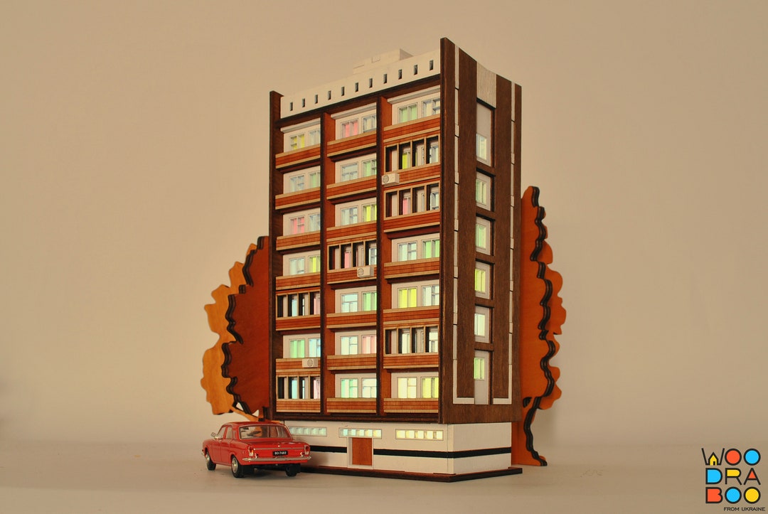 Brezhnevka 2.8 Lighted up High-rise Apartment Building Personalize ...