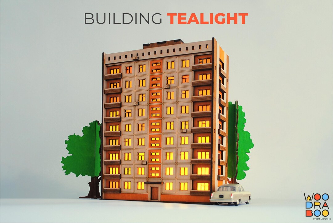 Brezhnevka Apartment Building Architectural Model Shadow Lamp / Tea ...