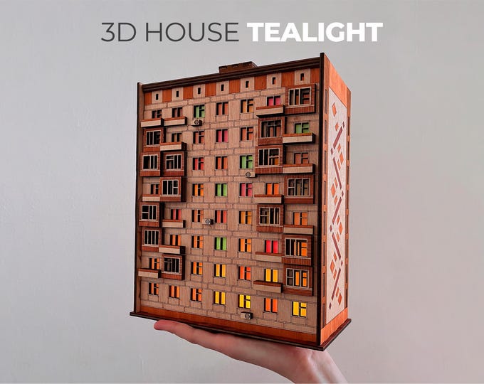 Brezhnevka 1.8 Apartment Block Building Lamp — Tea Light Candle Holder ...