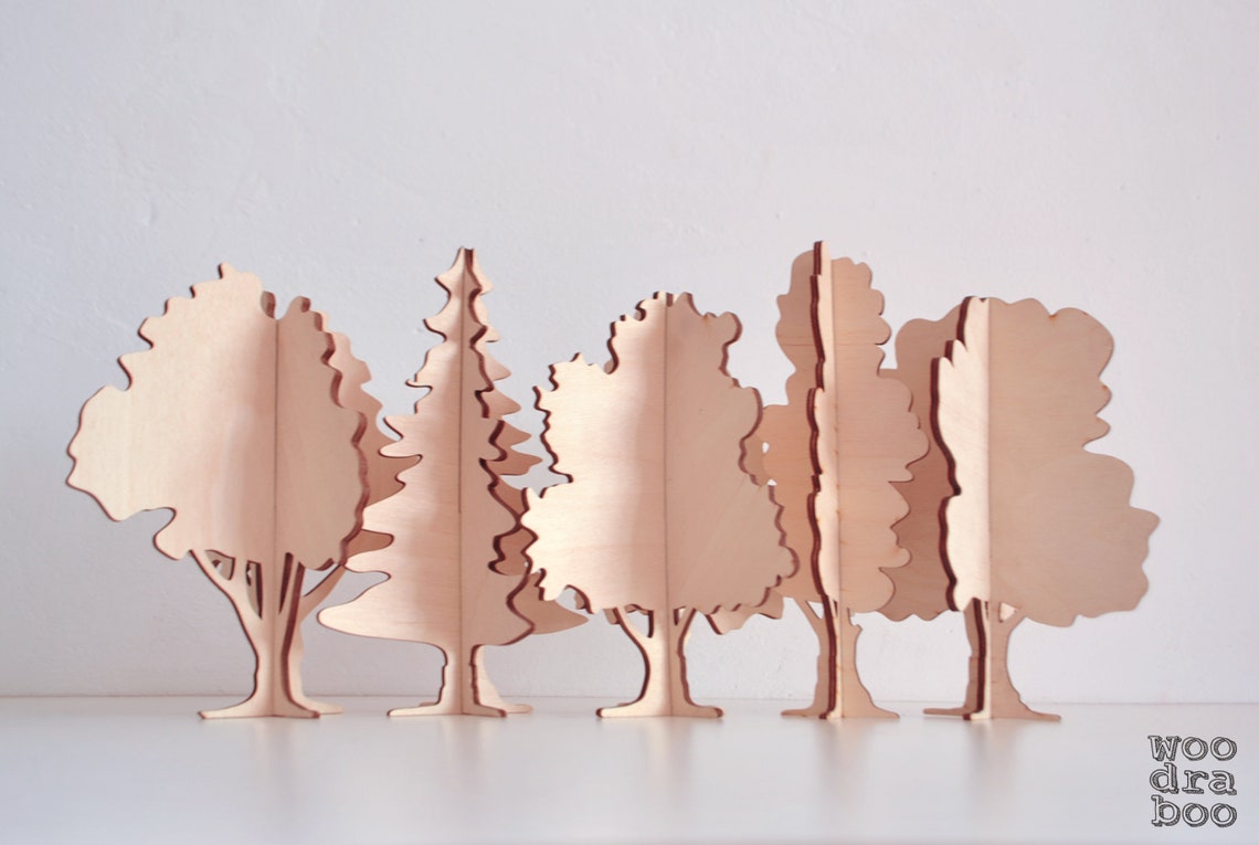 10 Tiny Wooden Trees Laser Cut File for CNC DIY kit | Etsy