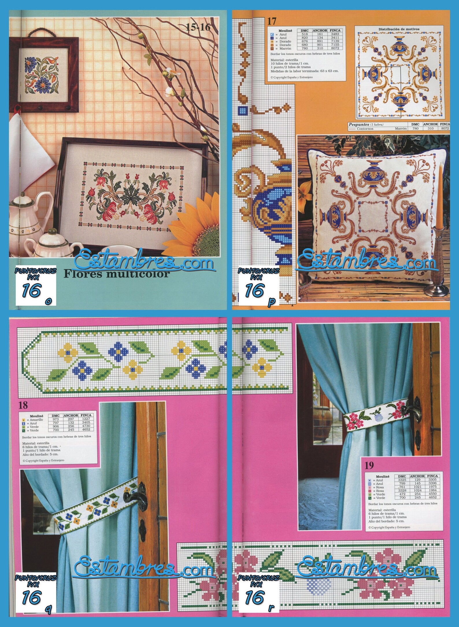 Punto De Cruz No.16 embroidery Pattern Magazine by - Etsy