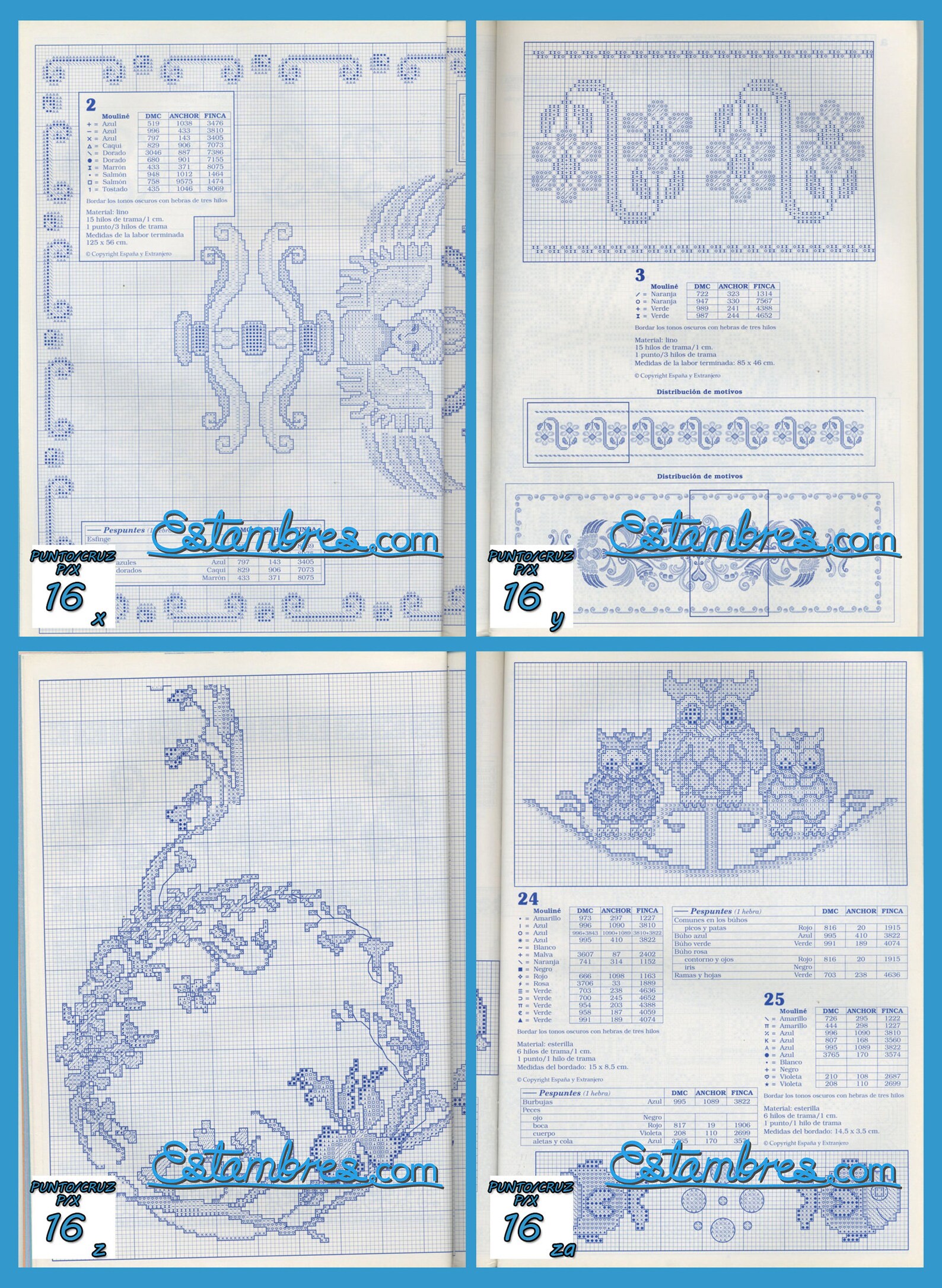 Punto De Cruz No.16 embroidery Pattern Magazine by - Etsy