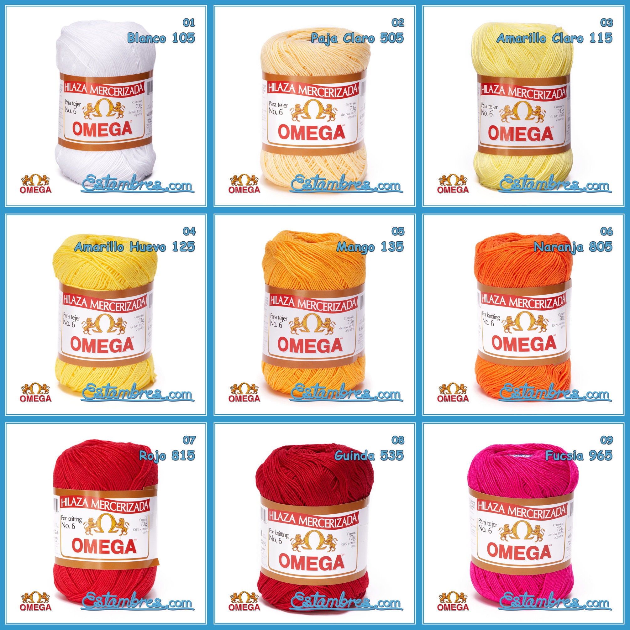 OMEGA NO.6 70grs by Omega Soft Yarn 100% Mercerized Cotton - Etsy