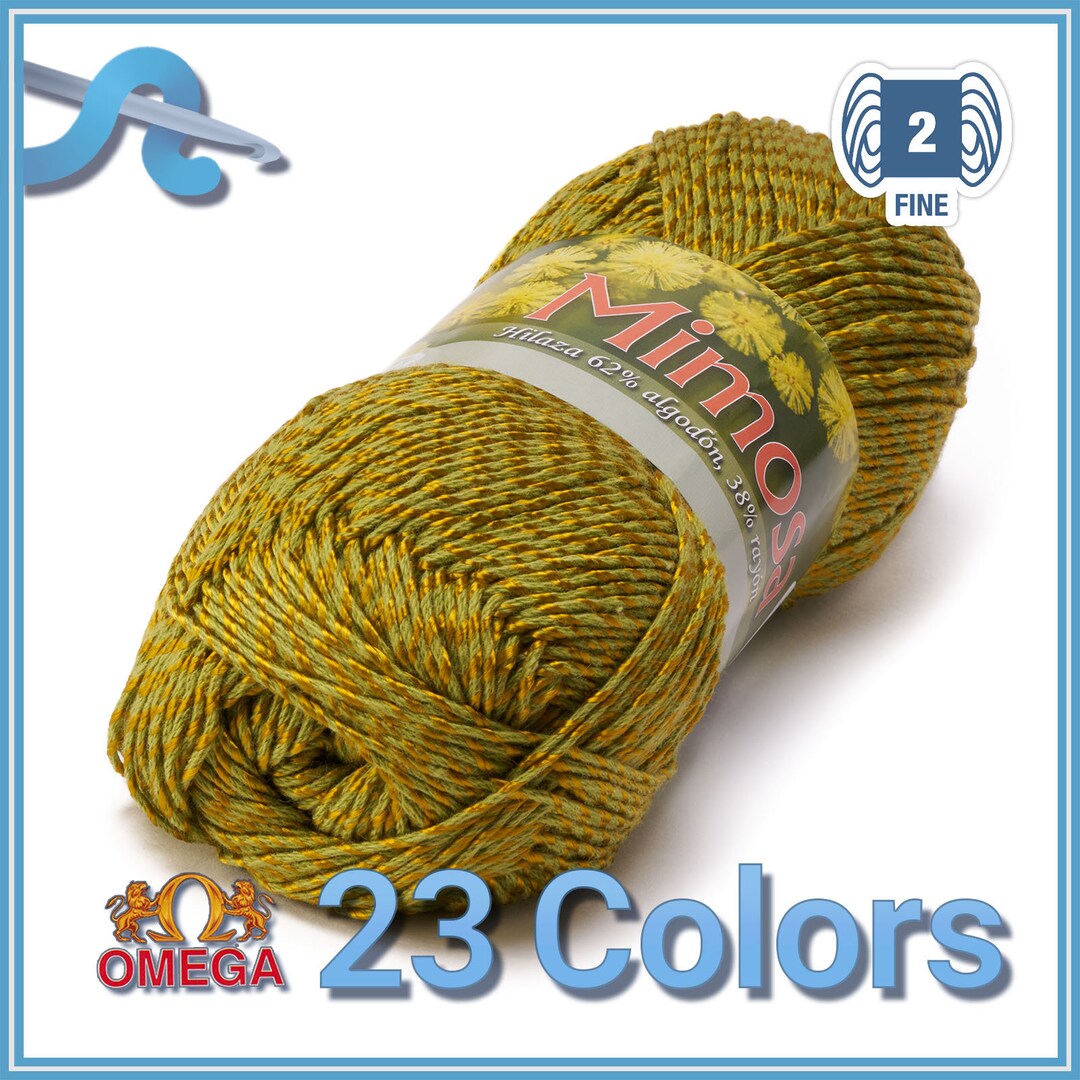 MIMOSA [100grs] by Omega - Rayon/cotton Thread for Shiny and Soft Knits ...
