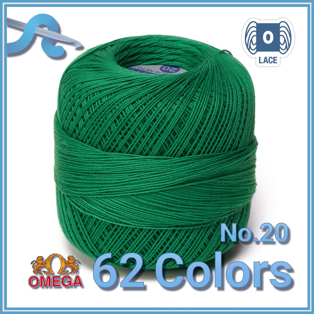 CROCHET OMEGA NO.20 30grs 100% Mercerized Cotton Yarn for - Etsy