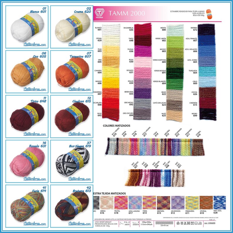 TAMM 2000 [100grs] by TAMM - Soft Yarn for Baby Clothes and Warm ...