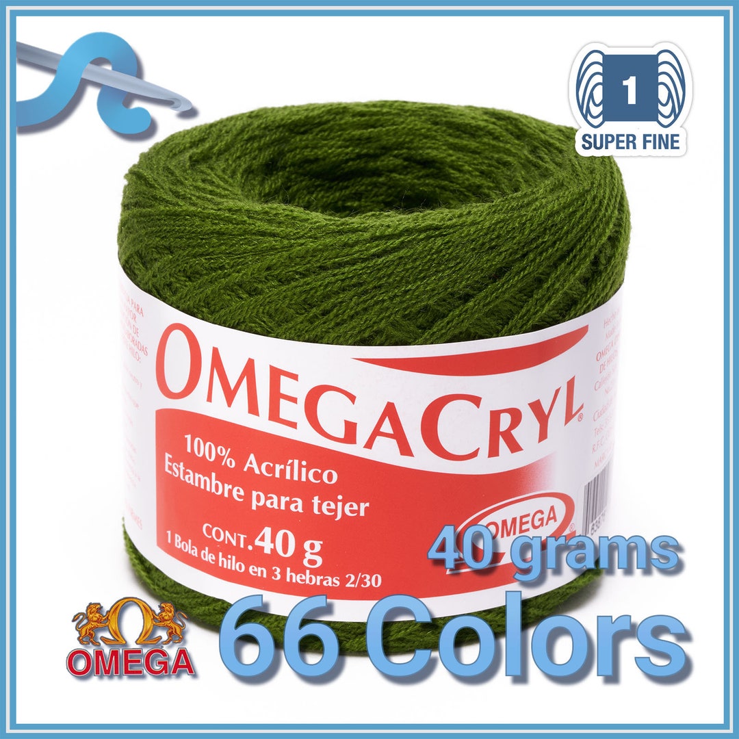 OMEGACRYL [40grs] by Omega - 3-thread Yarn Ideal for Embroidery ...
