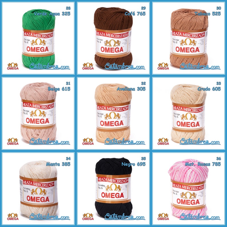 OMEGA NO.6 70grs by Omega Soft Yarn 100% Mercerized Cotton - Etsy