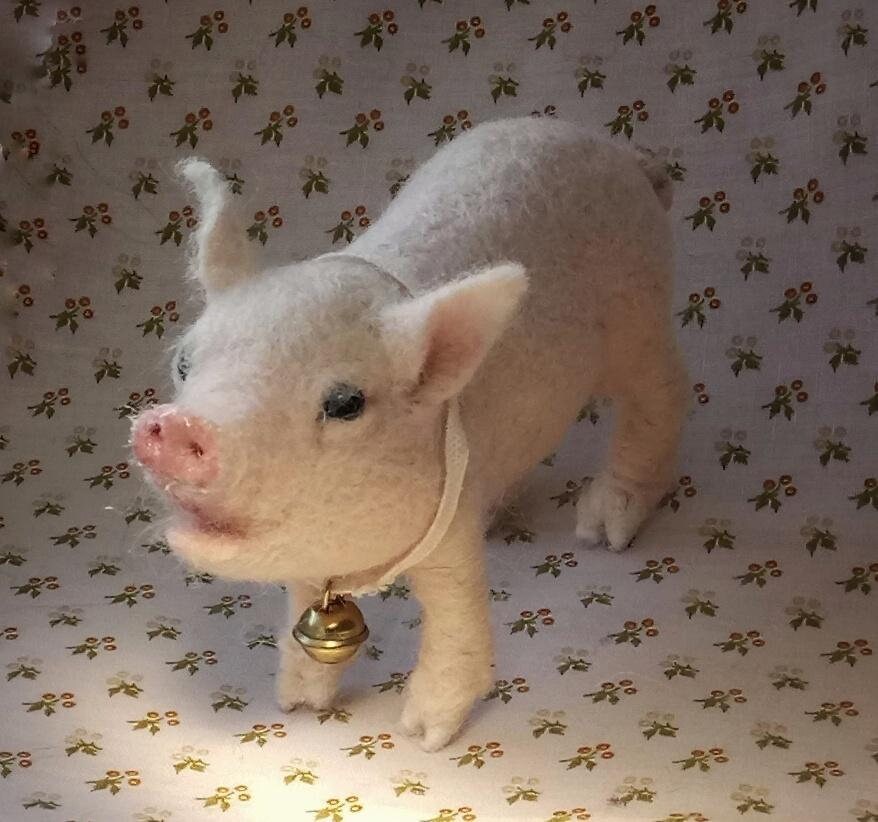 Miniature Collectible Pig Figurine Needle Felted Pig - Etsy