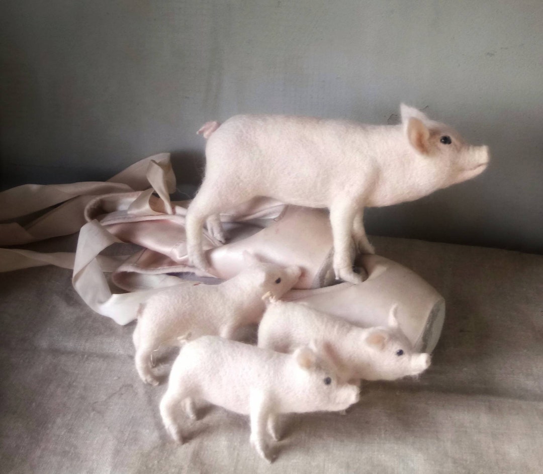 Needle Felted Pig and Piglets - Etsy