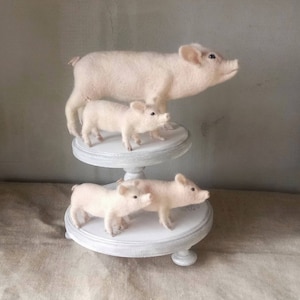 Needle Felted Pig and Piglets - Etsy