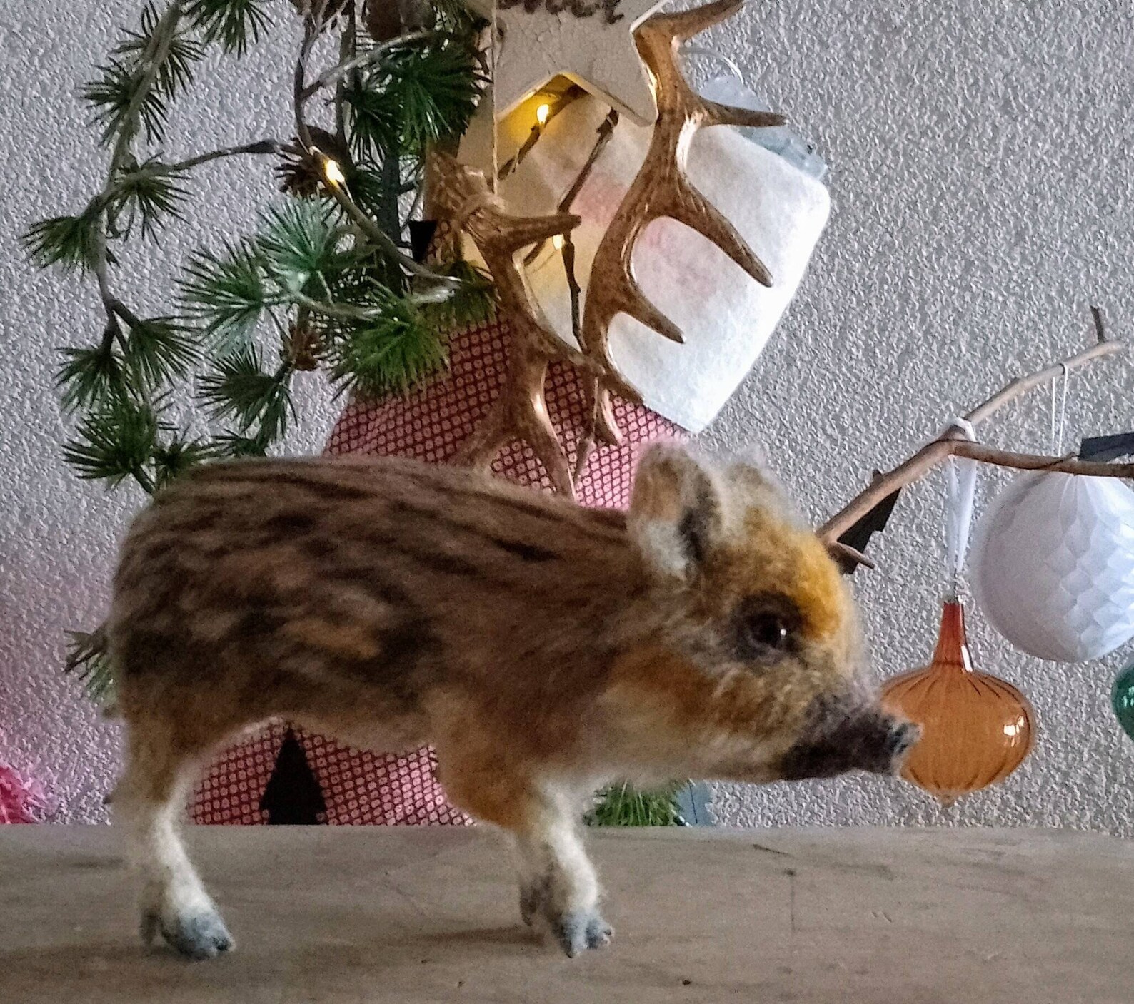 Wild Boar Piglet Figurine, Miniature Needle Felted Animal - Etsy